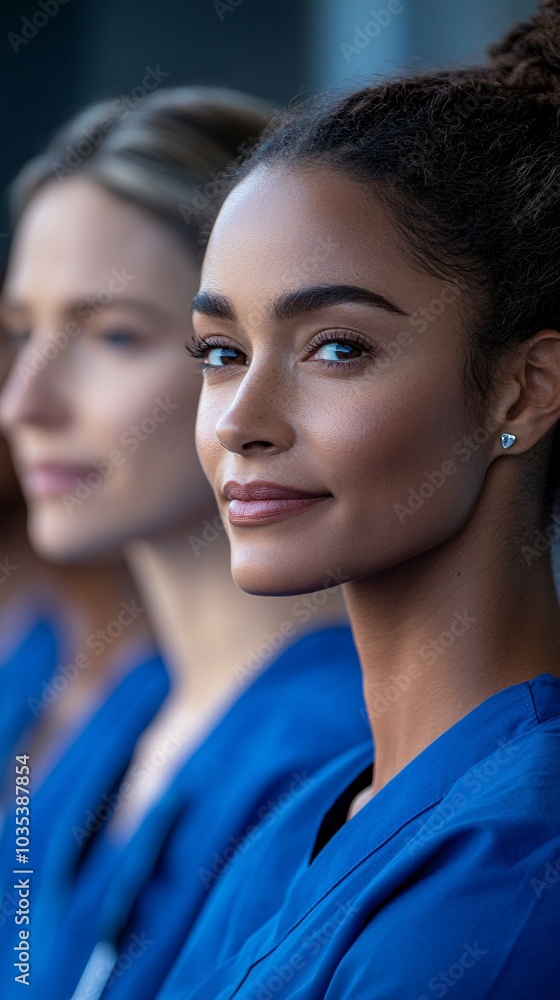 Doctors and nurses working as a team in a modern healthcare setting ...