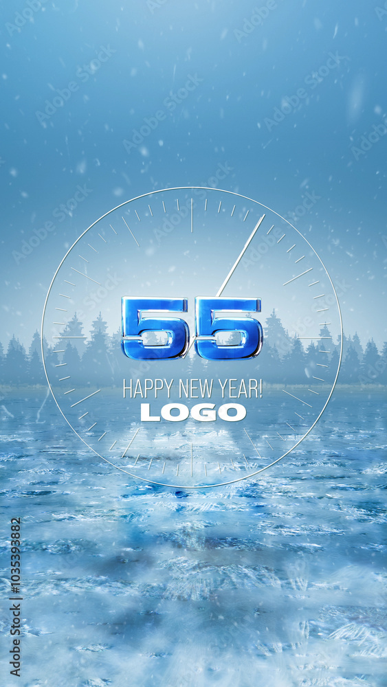 Frozen Countdown Logo Vertical Stories Opener for Social Media Stock ...