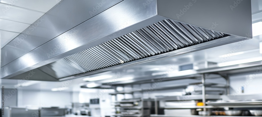 Steel kitchen fume extractor hood, professional exhaust ventilation ...