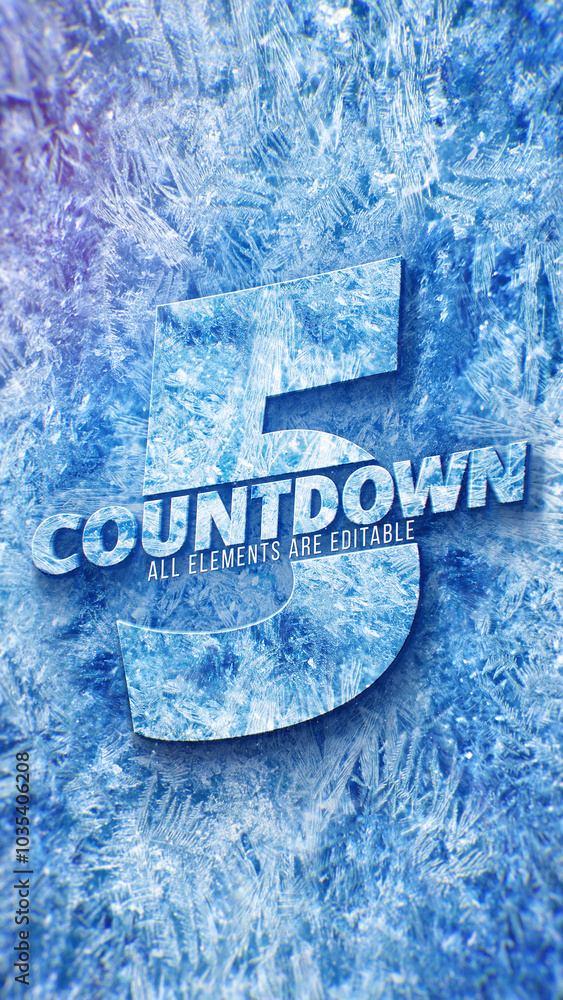 Ice Countdown Winter Vertical Logo Opener for Social Media Stock ...