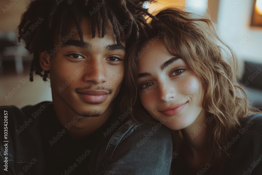 Long distance relationship couple having a video call, Generative AI ...