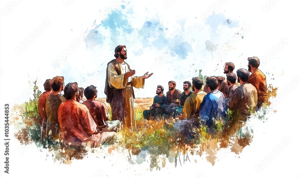 Jesus preaching in Galilee and gathering his disciples. Life of Jesus ...