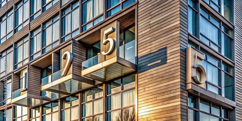Modern Architectural Design Featuring Numbers in Structure and Facade ...