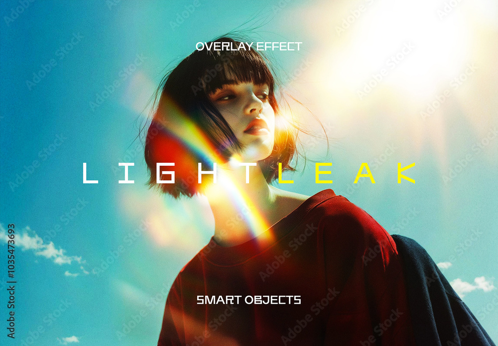 Light Leaks Effect Mockup With Generative AI Stock Template | Adobe Stock