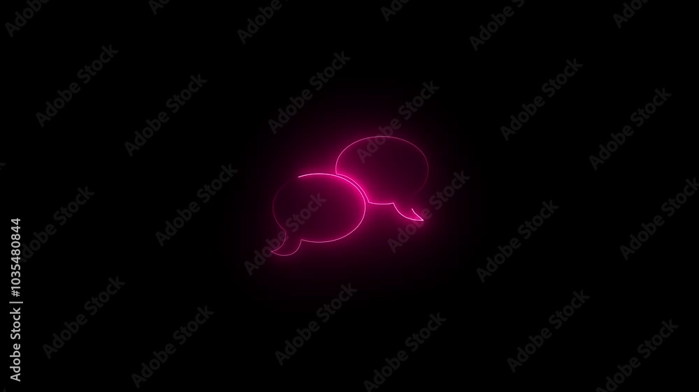 Neon light glow effect. Chat Messages line icon. Conversation or SMS ...