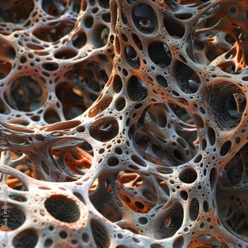 154 Microscopic organic alien biomaterial fibrous structure texture 3D ...