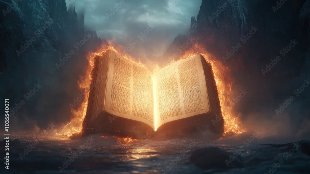 Epic Revelation, an open Bible showcasing the Book of Revelation ...
