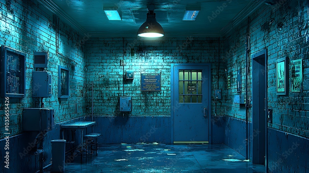 Photograph of a modern high tech prison cell in a police station ...