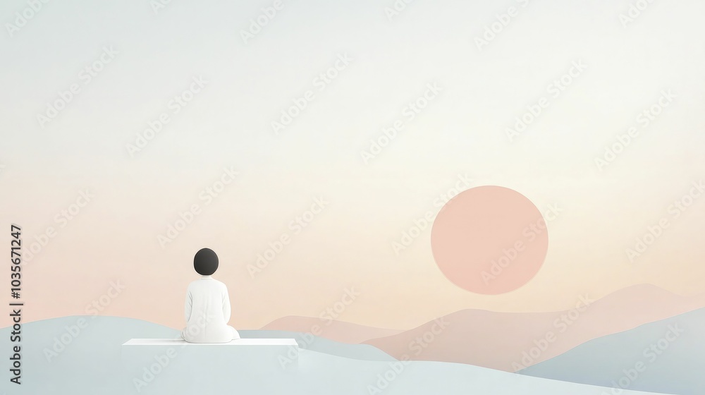 Mental health app offering guided therapy sessions, minimalist design ...