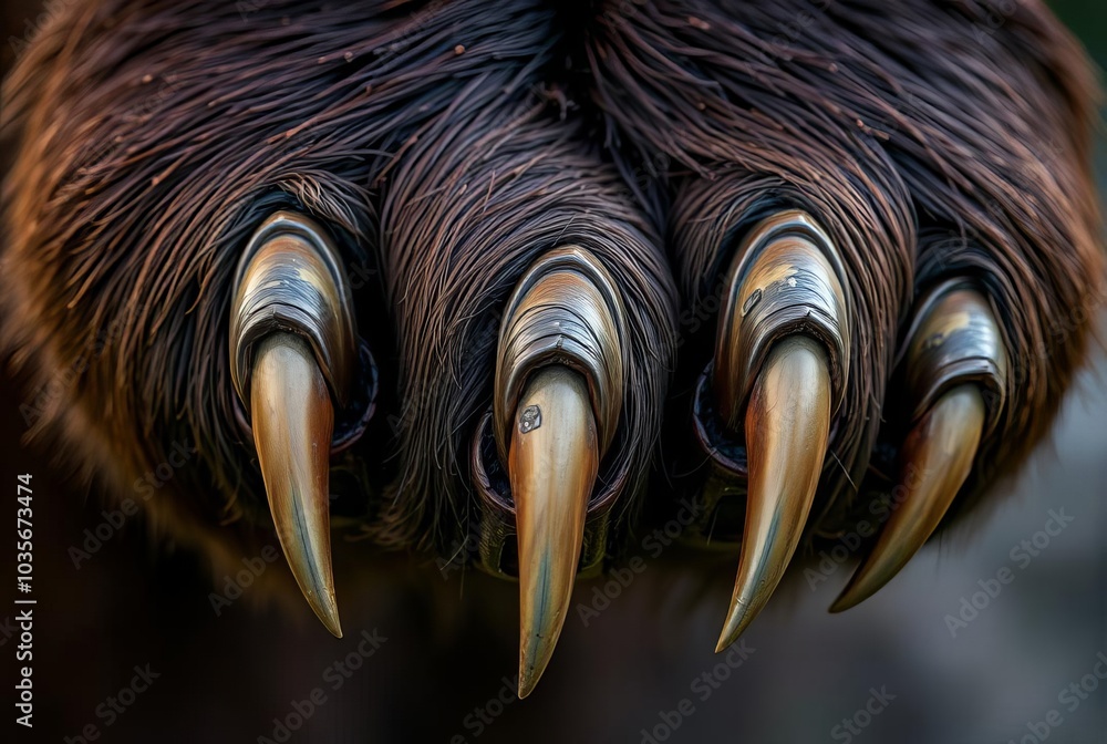 _. Bear’s Claws in Focus The claws of a bear, rendered in macr Stock ...