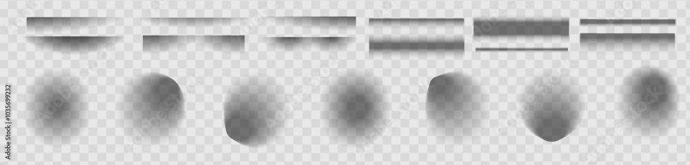 Square and rectangle box shadow effects. Realistic overlay and ...