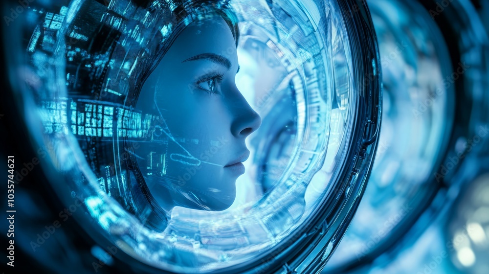 The woman clone pod / 3D illustration of science fiction scene showing ...