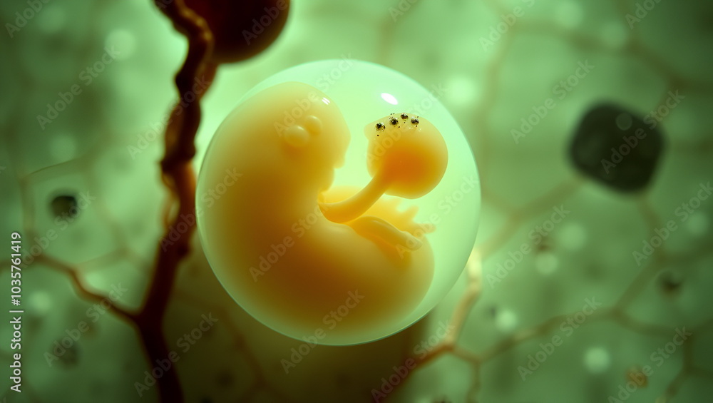 Microscopic view of an embryo at its earliest stage, highlighting the ...