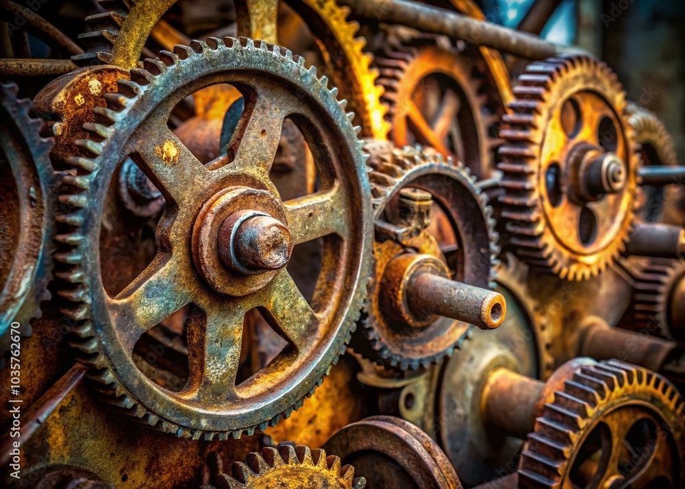 Macro Photography of Vintage Machines: Exploring Rusty Gears and ...