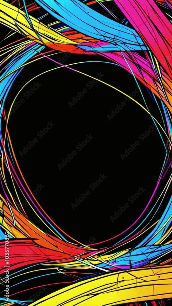 A looping scribbled pencil lines form borders. remains blank borders ...