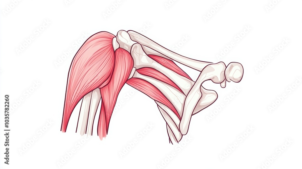 Detailed Anatomy of Human Shoulder and Arm Muscles and Skeletal ...