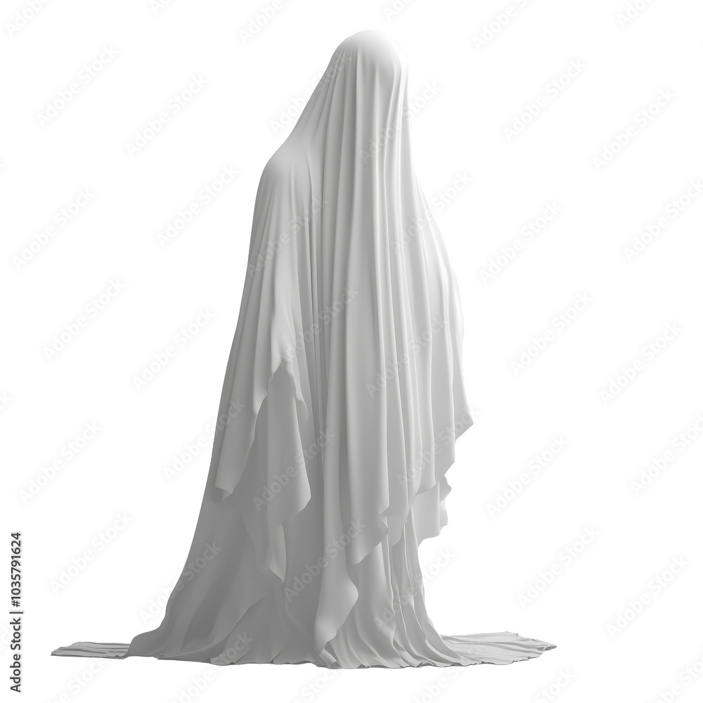 Mysterious Cloaked Ghostly Shape on Transparent Background - Made with ...