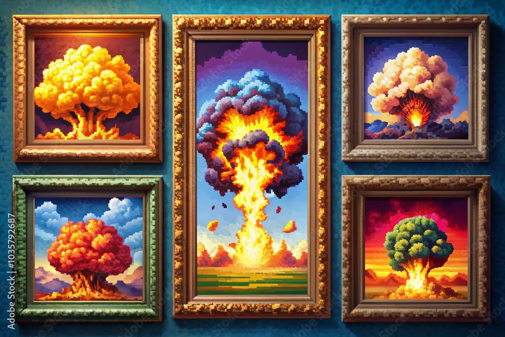 Pixel Art Bomb Explosions - 8bit Game Design Asset Collection for Retro ...