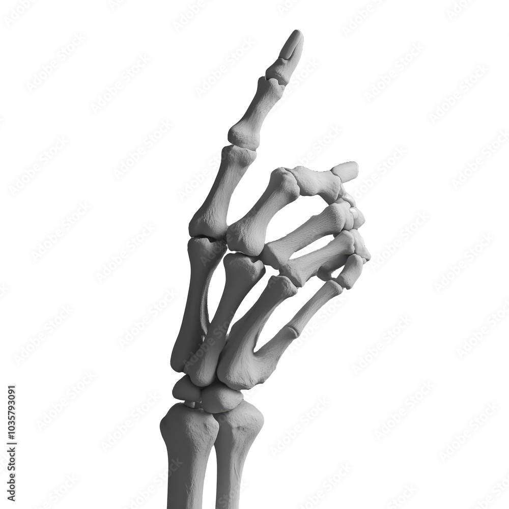Skeleton Hand Pointing Upward on Transparent Background - Made with ...