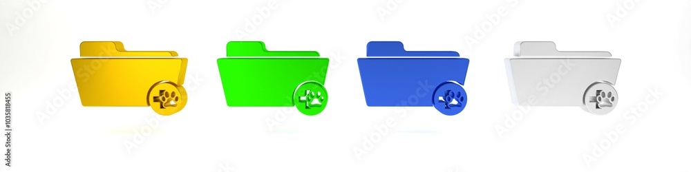Colorful Medical veterinary record folder icon isolated on white ...