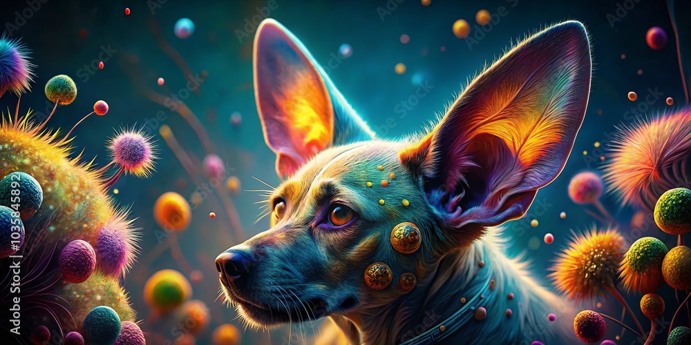 Surreal Representation of Ear Mites as Common Parasites in Dogs ...