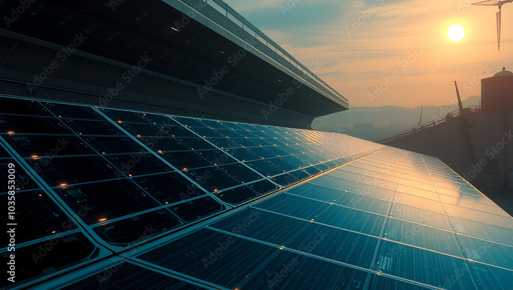 Seamless incorporation of renewable energy, viewed from the side, with ...