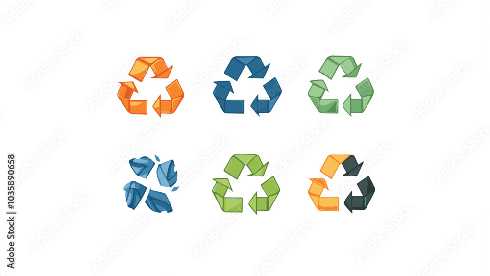 Set of recycle icon. Recycle symbol Rotation arrow pack. Reuse cycle. Vector eco icons for ...