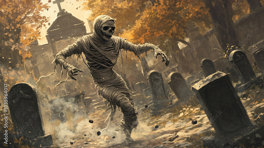 "Mummy's Candy Hunt": A mummy unraveling as it races through a ...