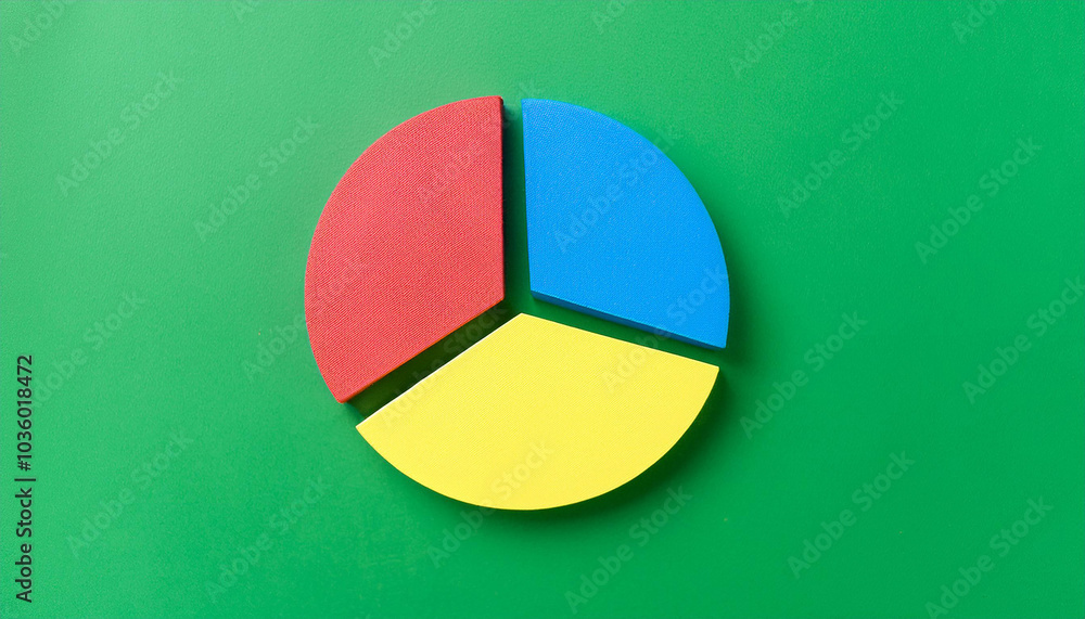 Top view pie chart with 5 segments, perfect for visual data ...