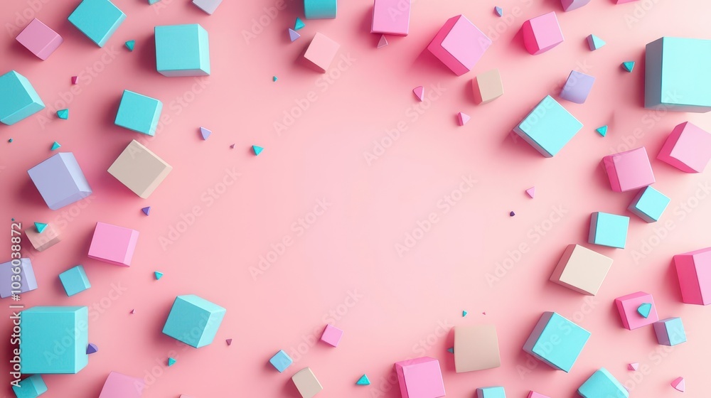 polygon shapes breaking free from a 2D plane into a 3D space ...