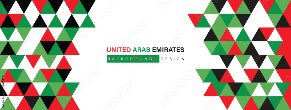 United Arab Emirates flag colors theme background triangular ...
