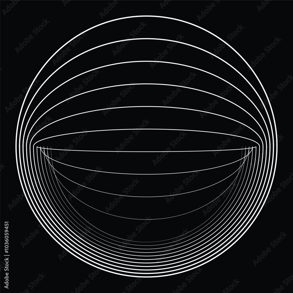 Vetor de Lines in Circle Form. Linear concentric shape Vector ...