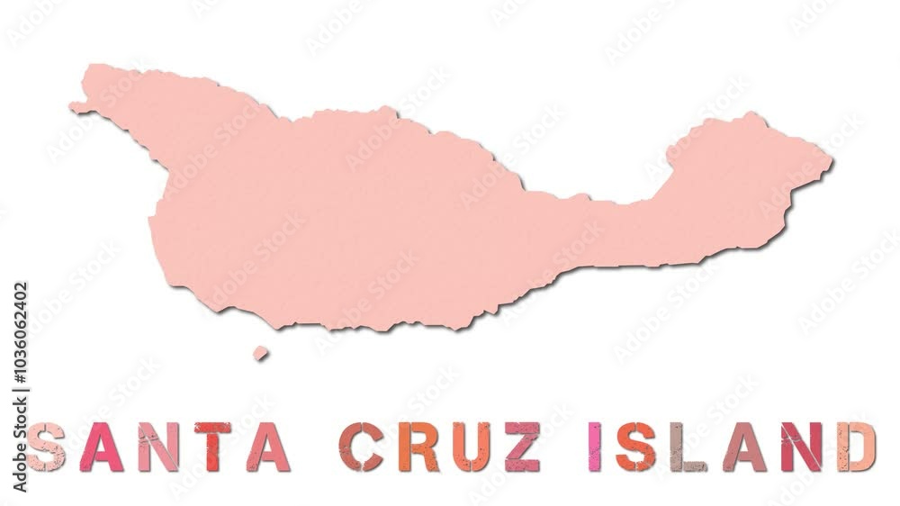 Santa Cruz Island map with paper regions. Animated island map growing ...