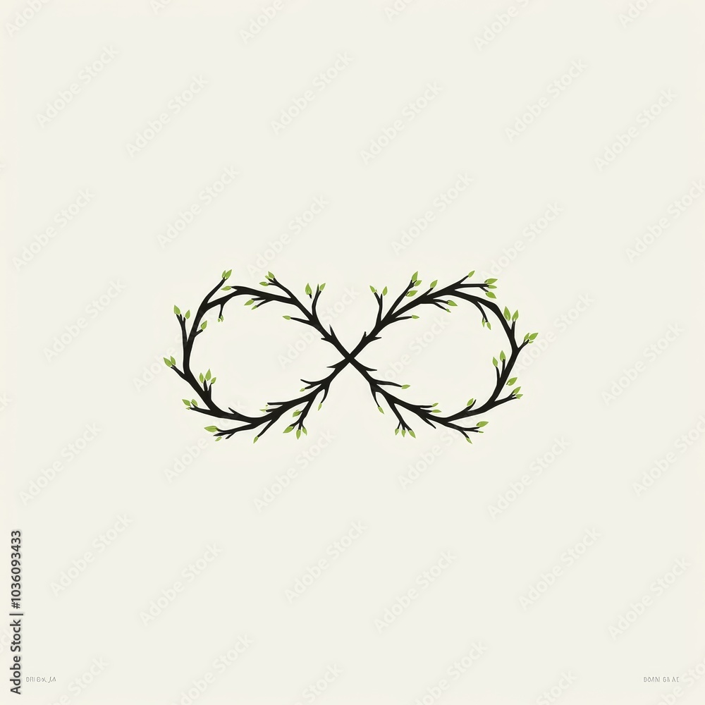 An artistic representation of infinity symbol intertwined with green ...