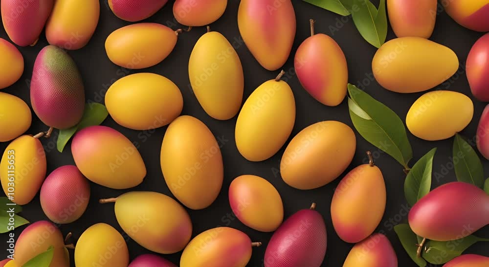 Design a vivid and enticing background with a top view of real mangoes ...