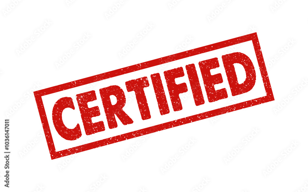 Certified red ink rubber stamp sign symbol seal badge grunge effect ...