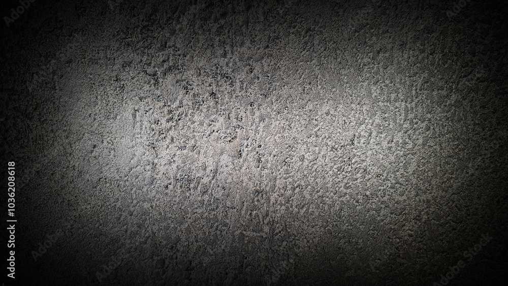 Dark textured concrete wall with subtle gray gradients and rough ...