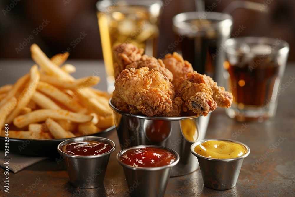 fast food delicious crispy fried chicken fried chicken pieces ...