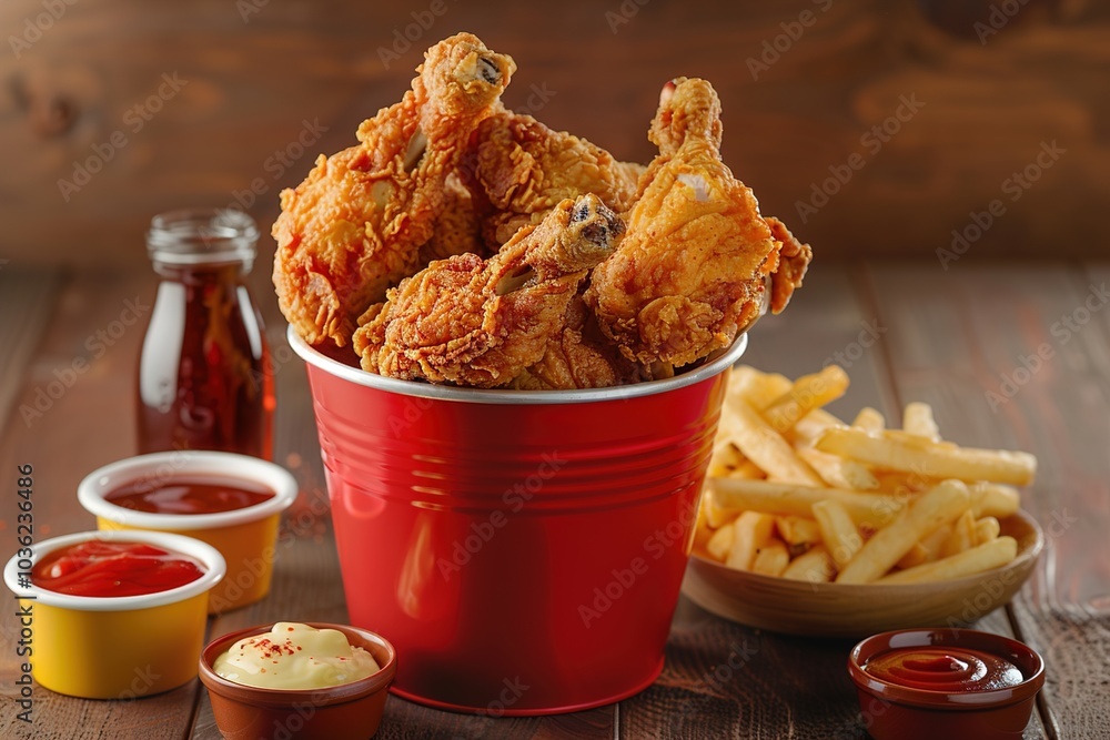 fast food delicious crispy fried chicken fried chicken pieces ...