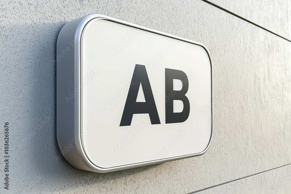 Modern signage with bold letters mounted on a concrete wall in an urban ...