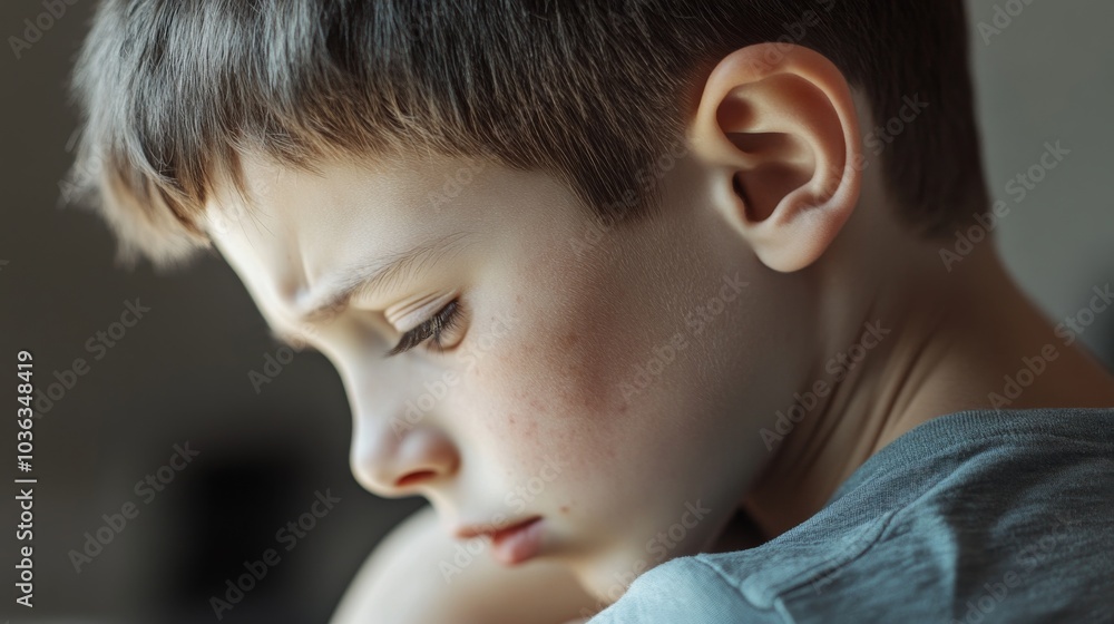 2408 25.A close-up view of a boy back as he bends over, showing a ...