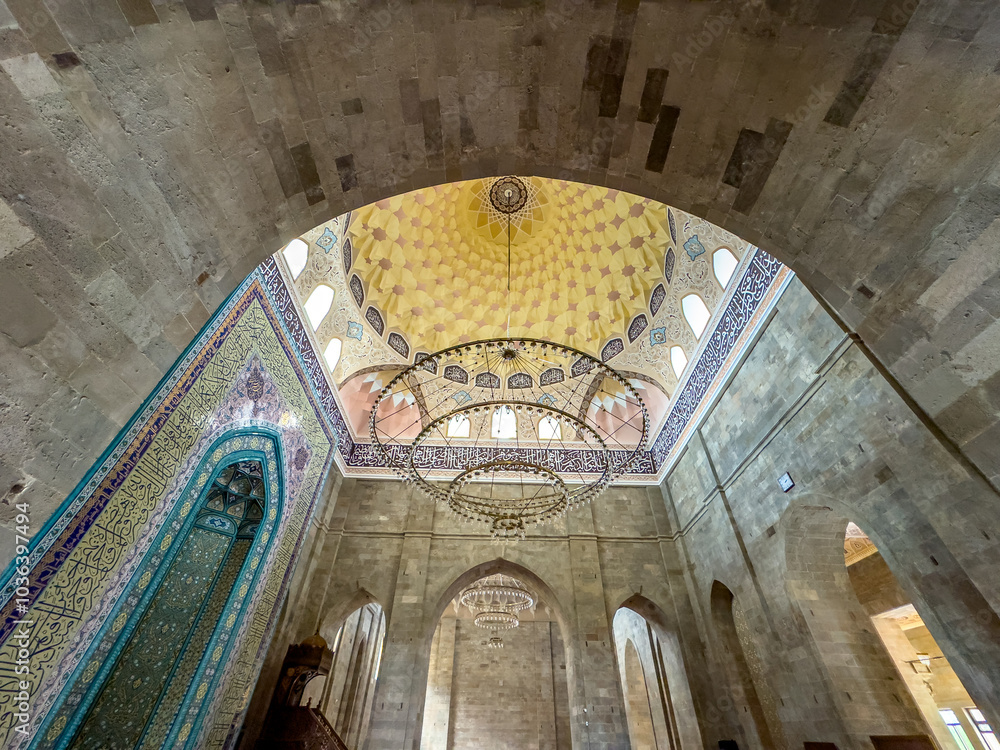 Interior of the oldest mosque in Azerbaijan c.743 recently renovated in ...
