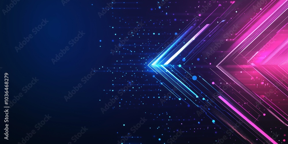 Vibrant Gradient Abstract Arrow with Digital Patterns on a Sleek Tech ...