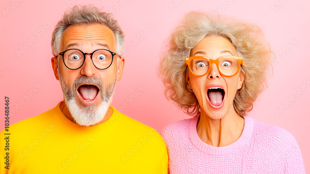 Photo & Art Print Oh My! Senior Couple's Shocked Reaction: An elderly ...