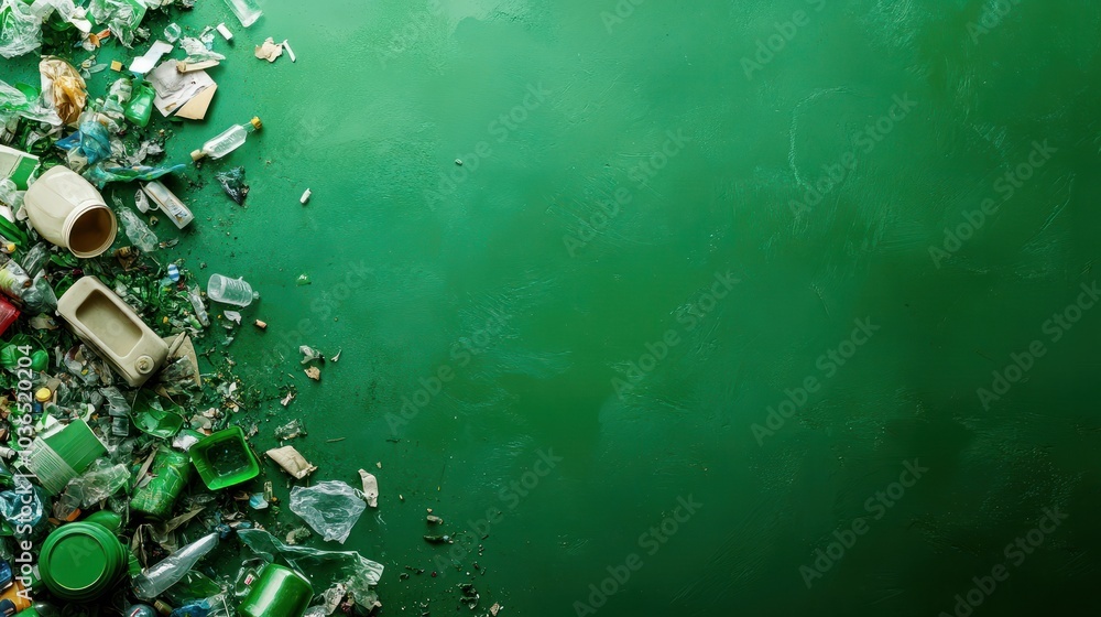 Banner for the main page of the site about waste recycle with in green ...