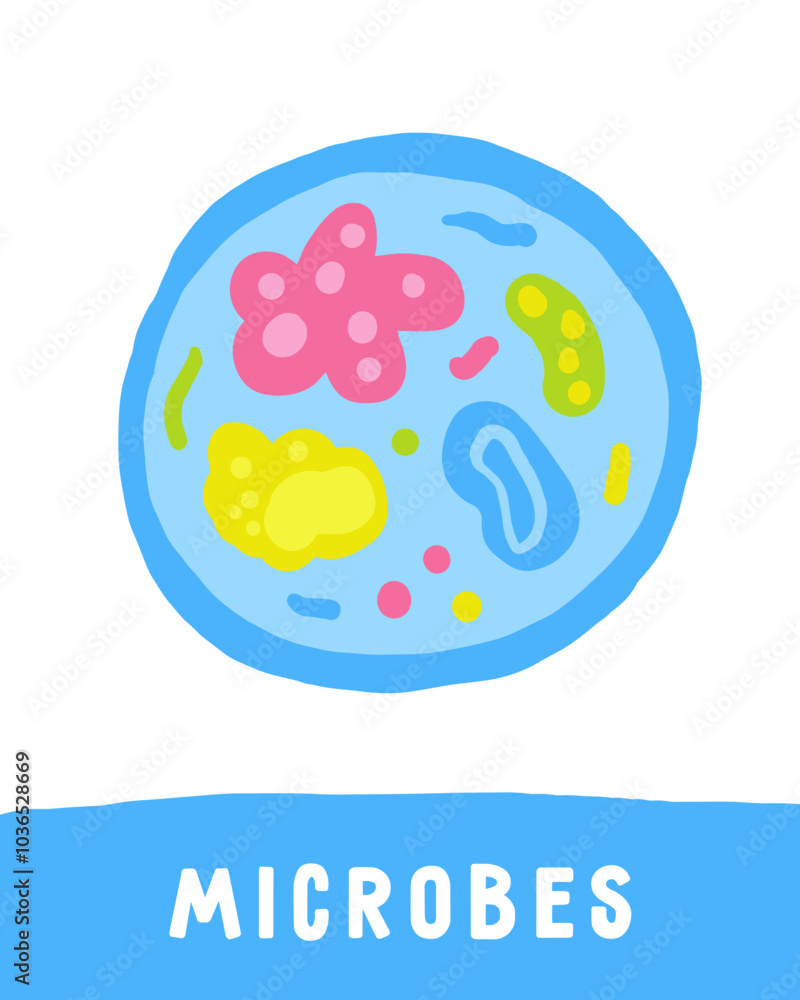 Learn science objects flashcard. Learning words for kids. Cute hand ...