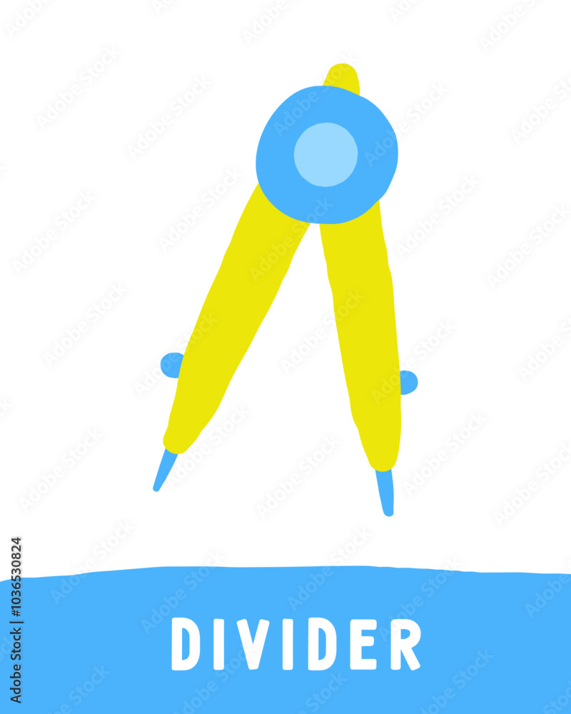 Learn science objects flashcard. Learning words for kids. Cute hand ...