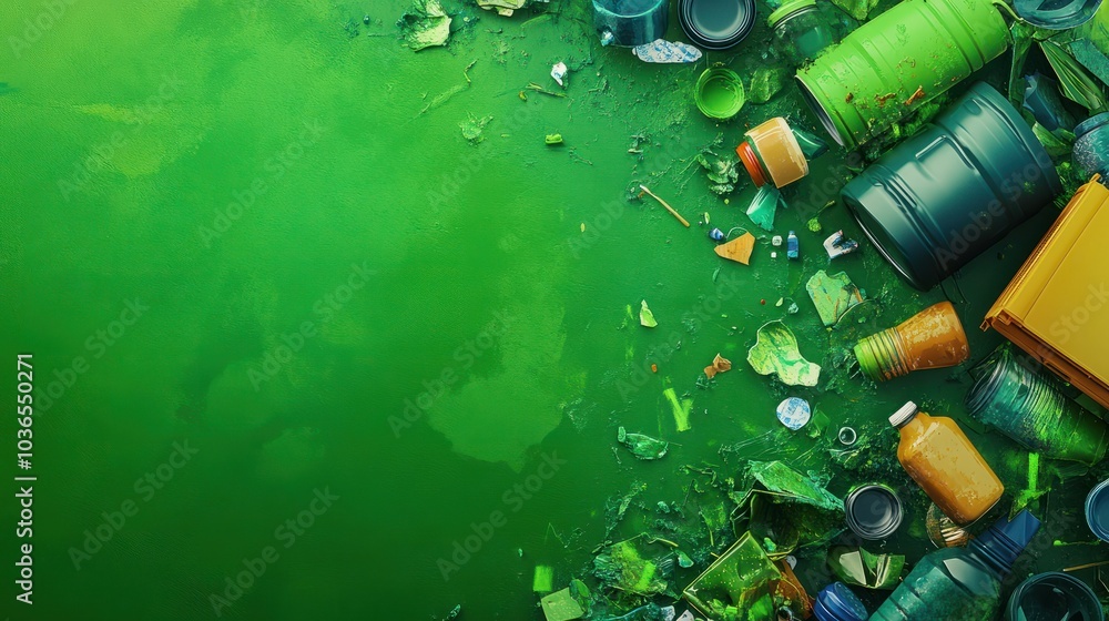 Banner for the main page of the site about waste recycle with in green ...