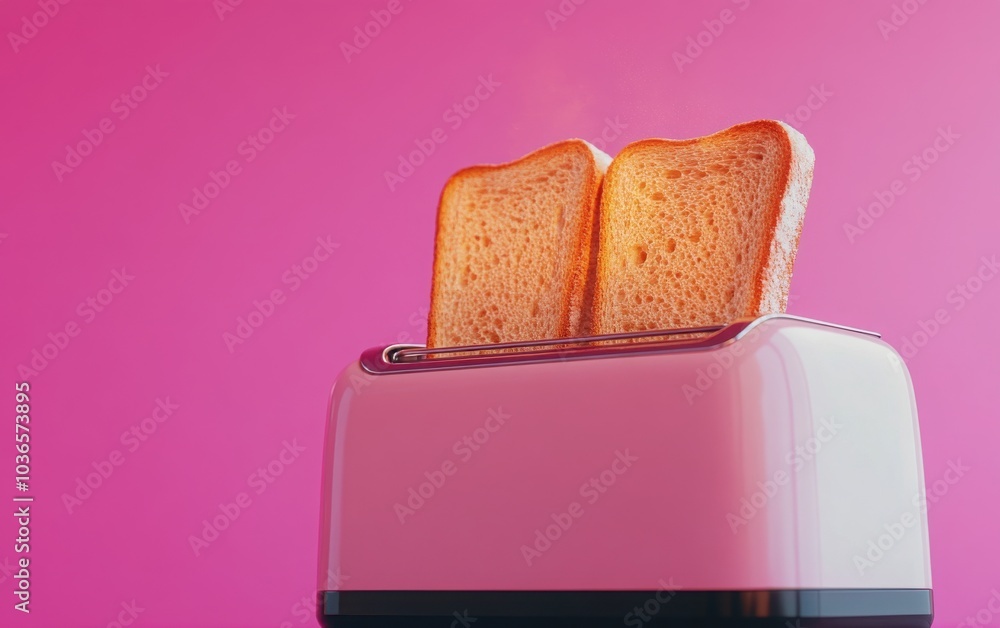An engaging visual of bread slices being toasted in a modern toaster ...