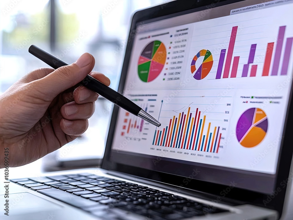 Dynamic Data Analysis: A Close-Up of a Hand with a Digital Pen Engaging ...